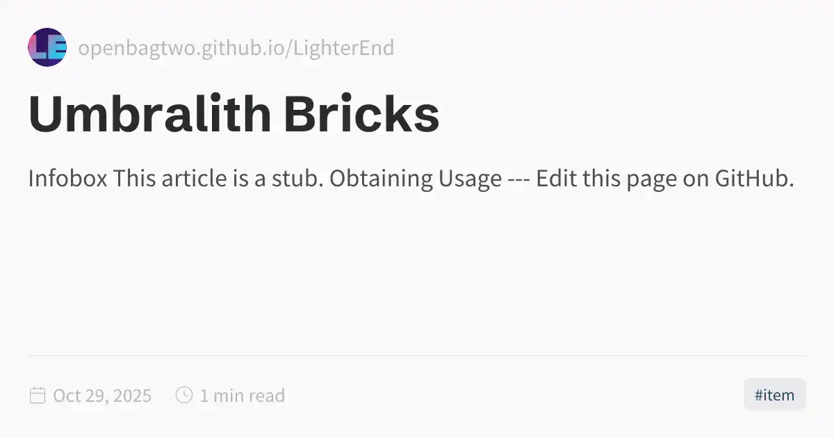 Umbralith Bricks
